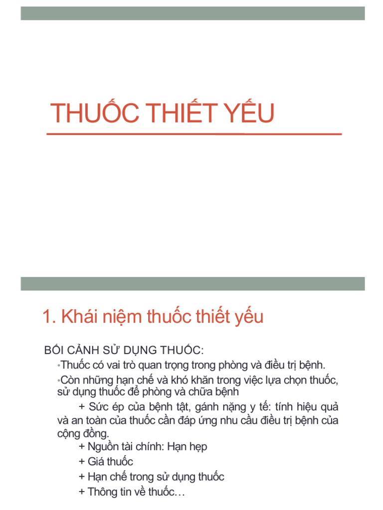 Thuoc Thiet Yeu 1 | PDF