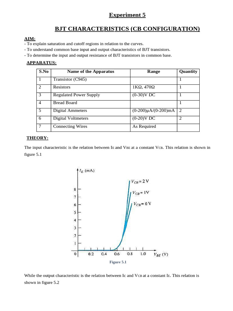 Electronic Device and Circuits Experiment 5 | PDF | Transistor | Bipolar Junction Transistor