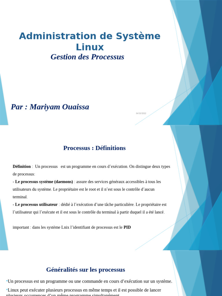 Gestion de Processus | PDF | Processus (informatique) | Linux