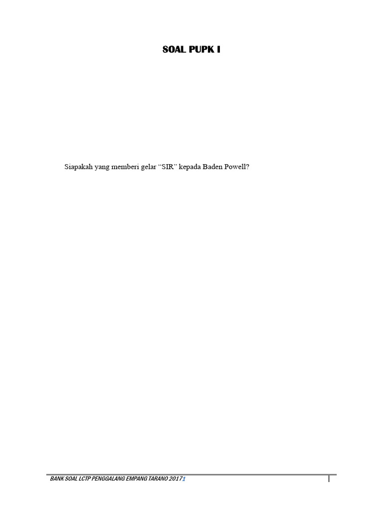 Soal Pupk I | PDF