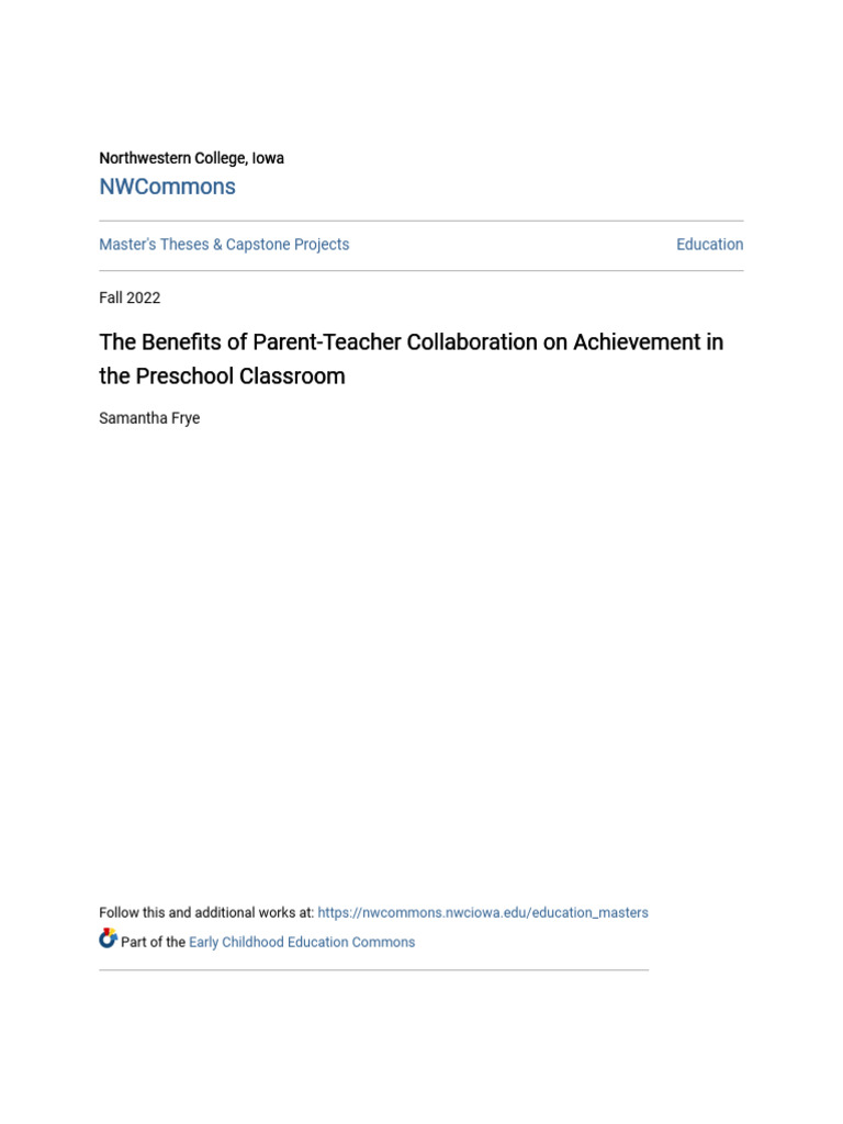 The Benefits of Parent-Teacher Collaboration On Achievement in TH | PDF ...