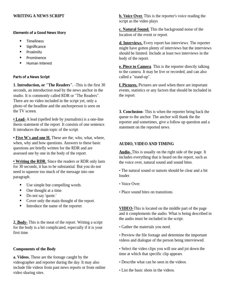 Broadcasting Reviewer Writing News Script | PDF | News | Human ...