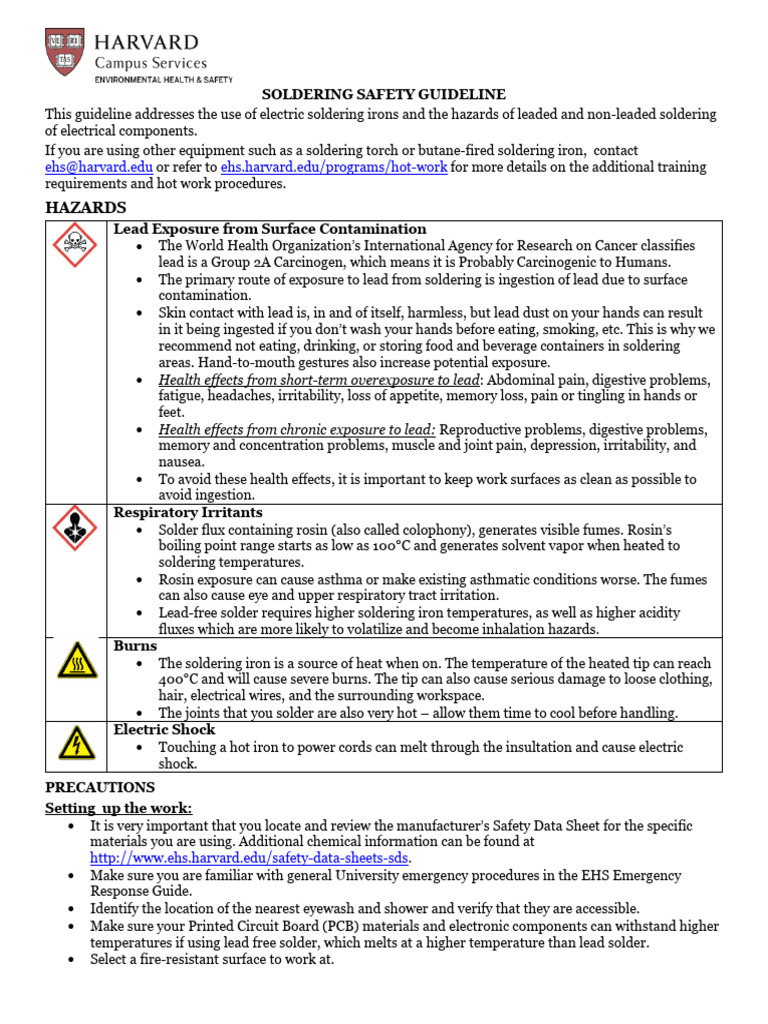 Soldering Safety Guidelines | PDF | Soldering | Solder