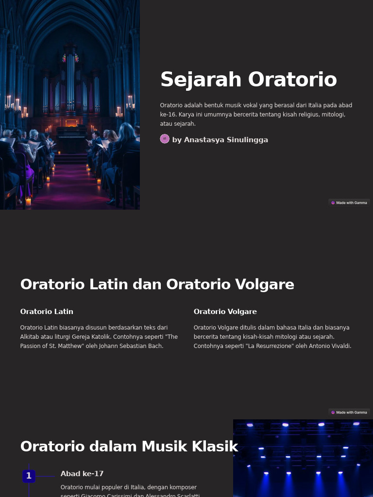 Sejarah Oratorio | PDF