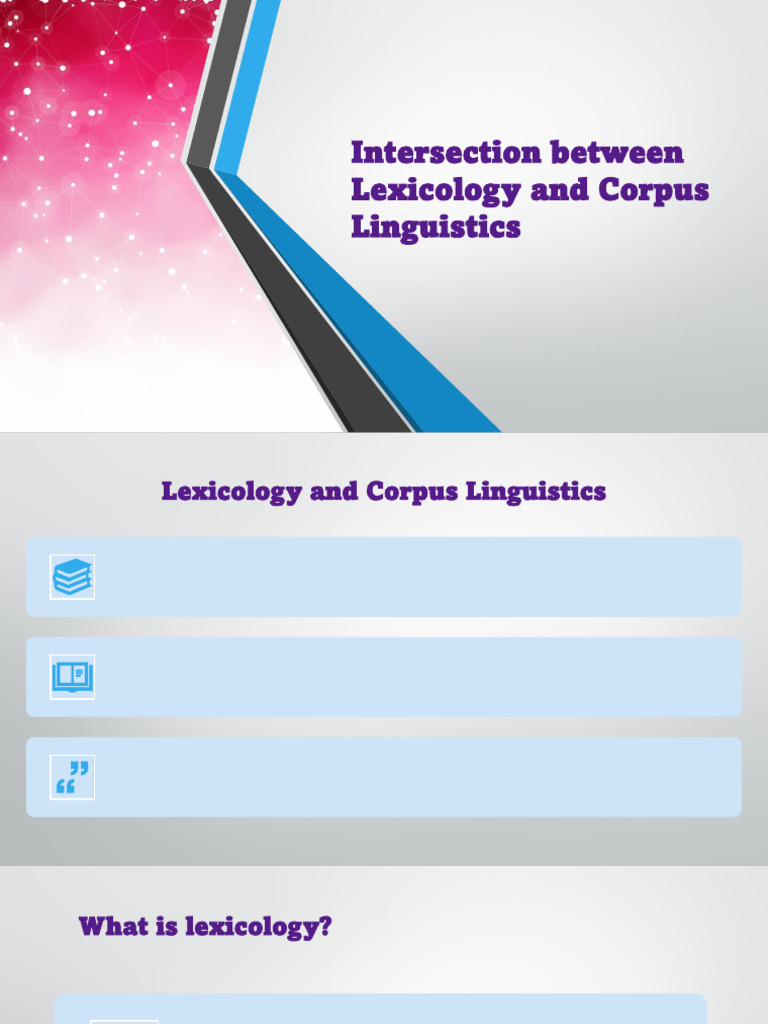 Lexicology and Corpus | PDF | Linguistics | Lexicology