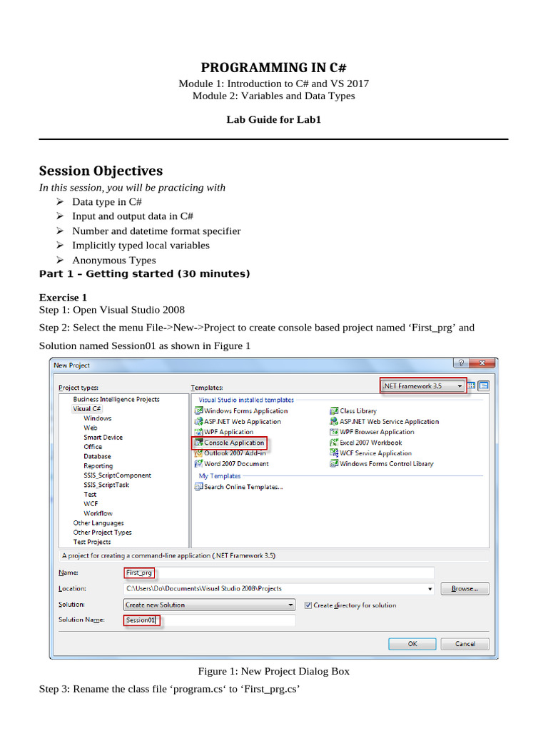 Clab01 Pdf C Sharp Programming Language Integer Computer Science