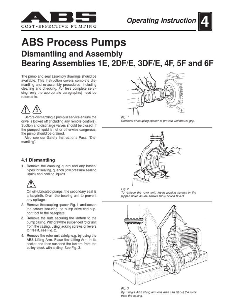 ABS Process Pumps: Dismantling and Assembly Bearing Assemblies 1E, 2DF ...
