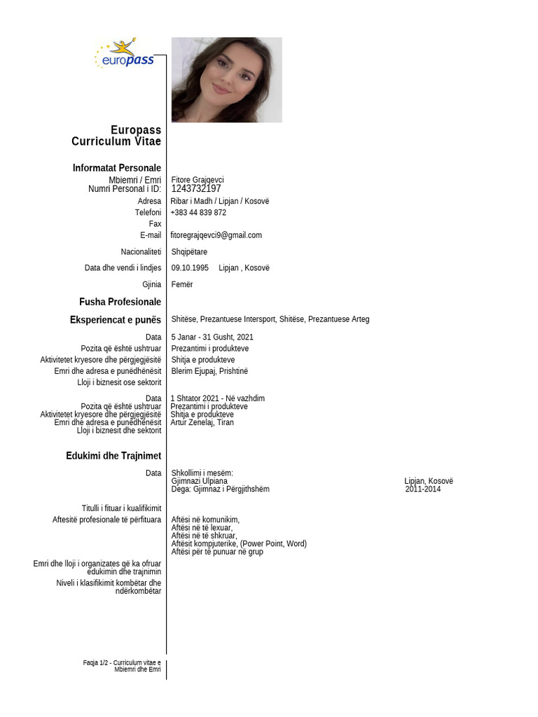 Fitore Grajqevci - CV | PDF