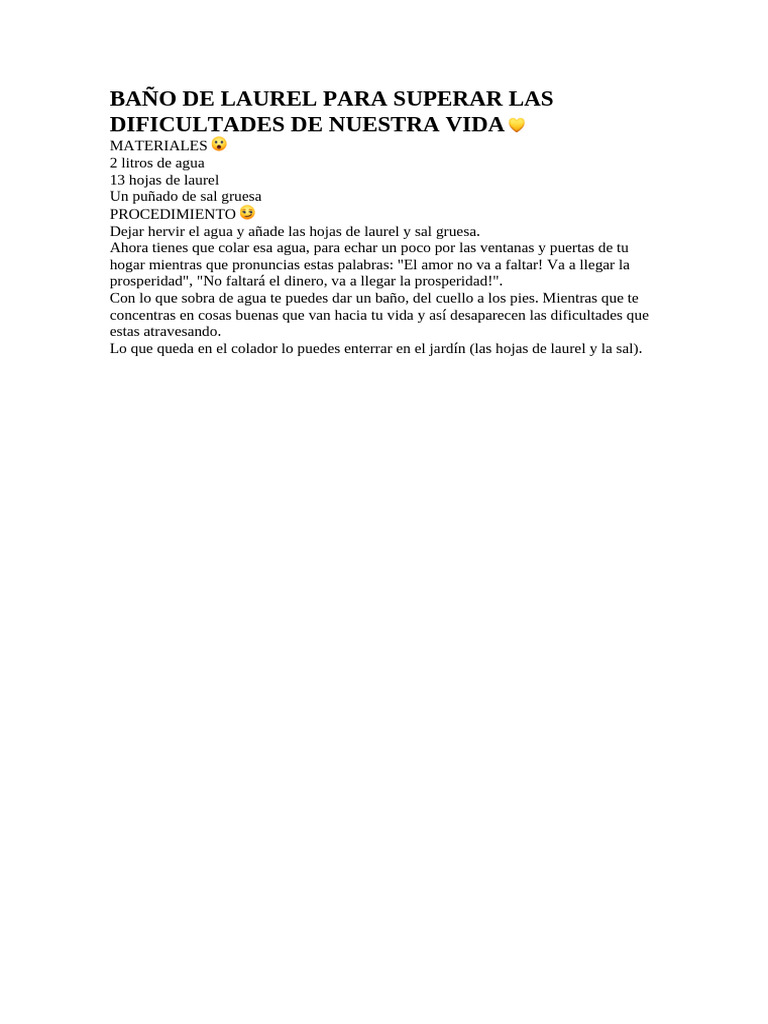 Baño de Laurel | PDF | Cocina, comidas y vino