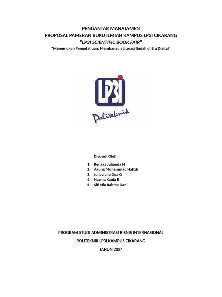 Proposal Pameran Buku Ilmiah - Regu 4 | PDF | Seni