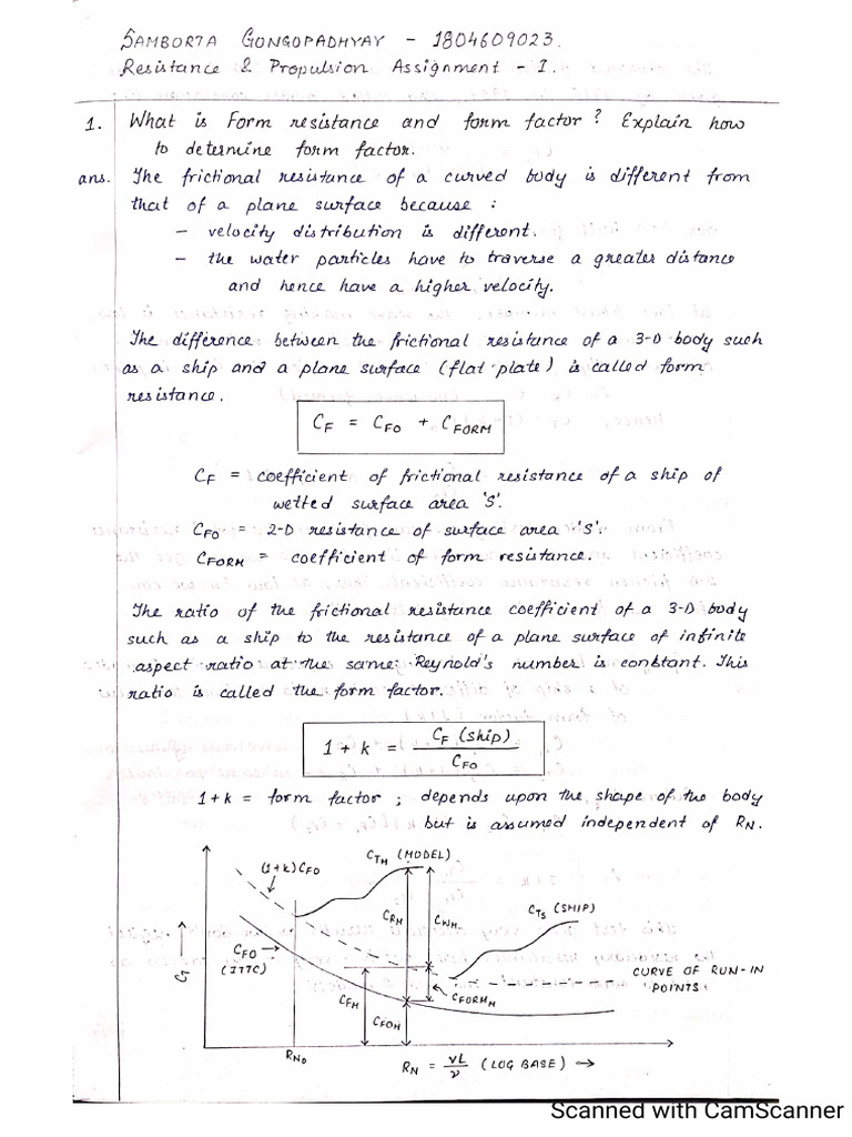 Resistance Propulsion-Assignment 1 | PDF | Mechanical Engineering | Mechanics