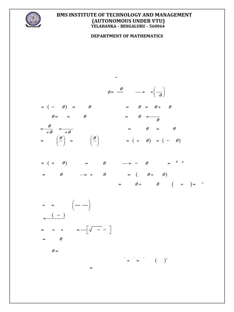 Question Bank BMATS101 2023-24 | PDF | Eigenvalues And Eigenvectors | Mathematics