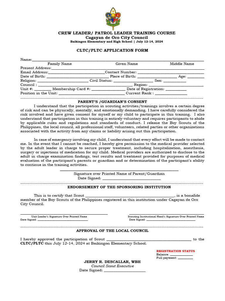 Medical and Parent Consent CLTC | PDF | Consent