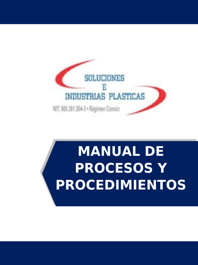 Manual de Procesos y Procedimientos - Soluciones Plasticas | PDF ...