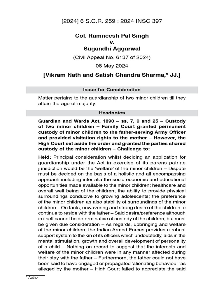 PAS Child Custody SC Judgement | PDF | Legal Guardian | Child Custody