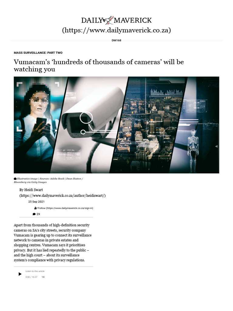 Vumacam's Hundreds of Thousands of Cameras' Will Be Watching You | PDF | Regulatory Compliance ...