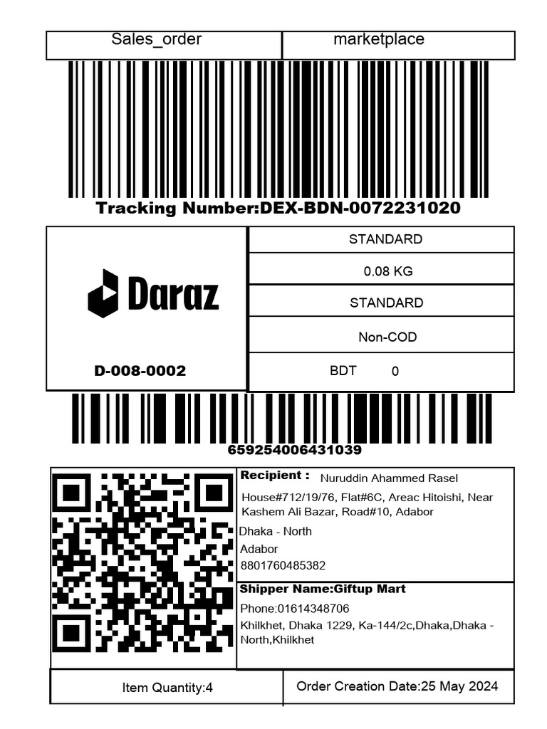 Sales - Order Marketplace: Tracking Number:DEX-BDN-0072231020 | PDF ...