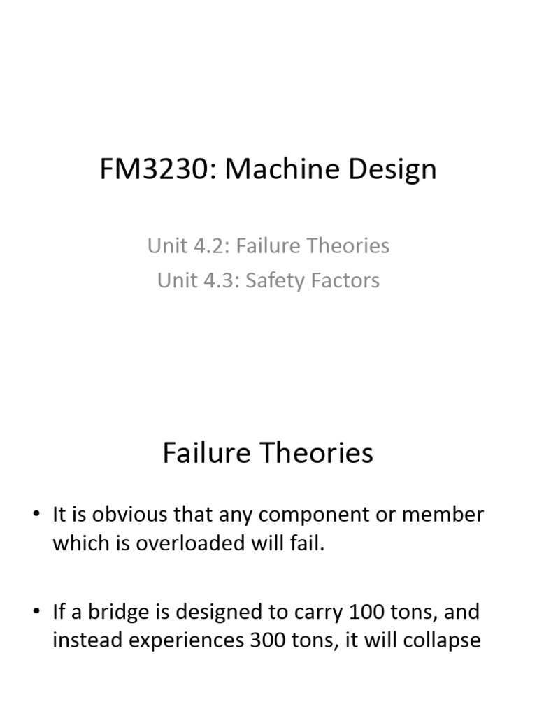 Machine Design: Failure Theories & Safety Factors | PDF | Strength Of ...