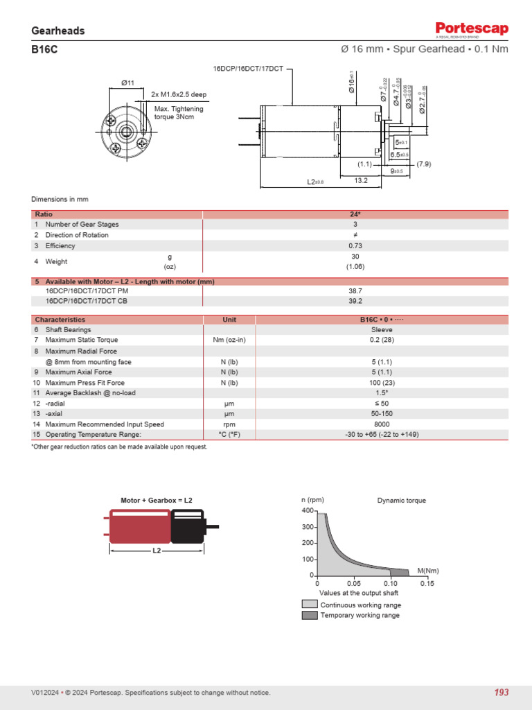 specifications_b16c | PDF | Gear | Electric Motor