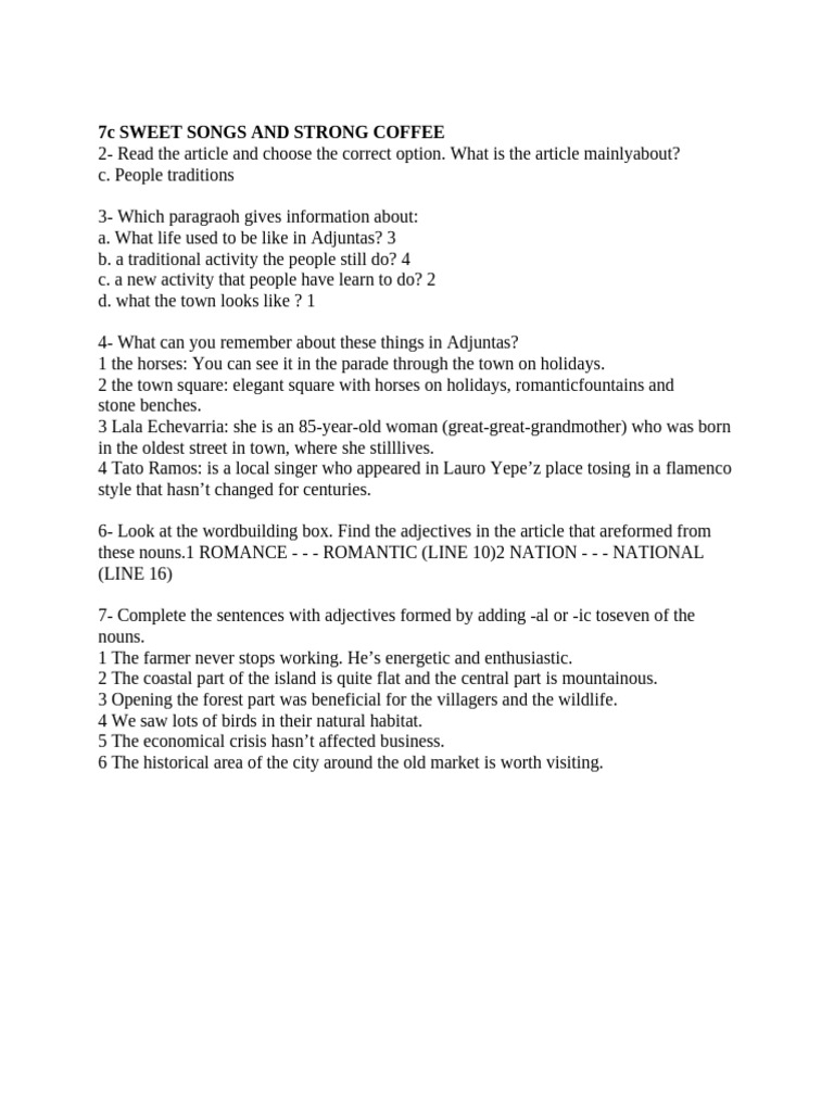 7c SWEET SONGS AND STRONG COFFEE | PDF