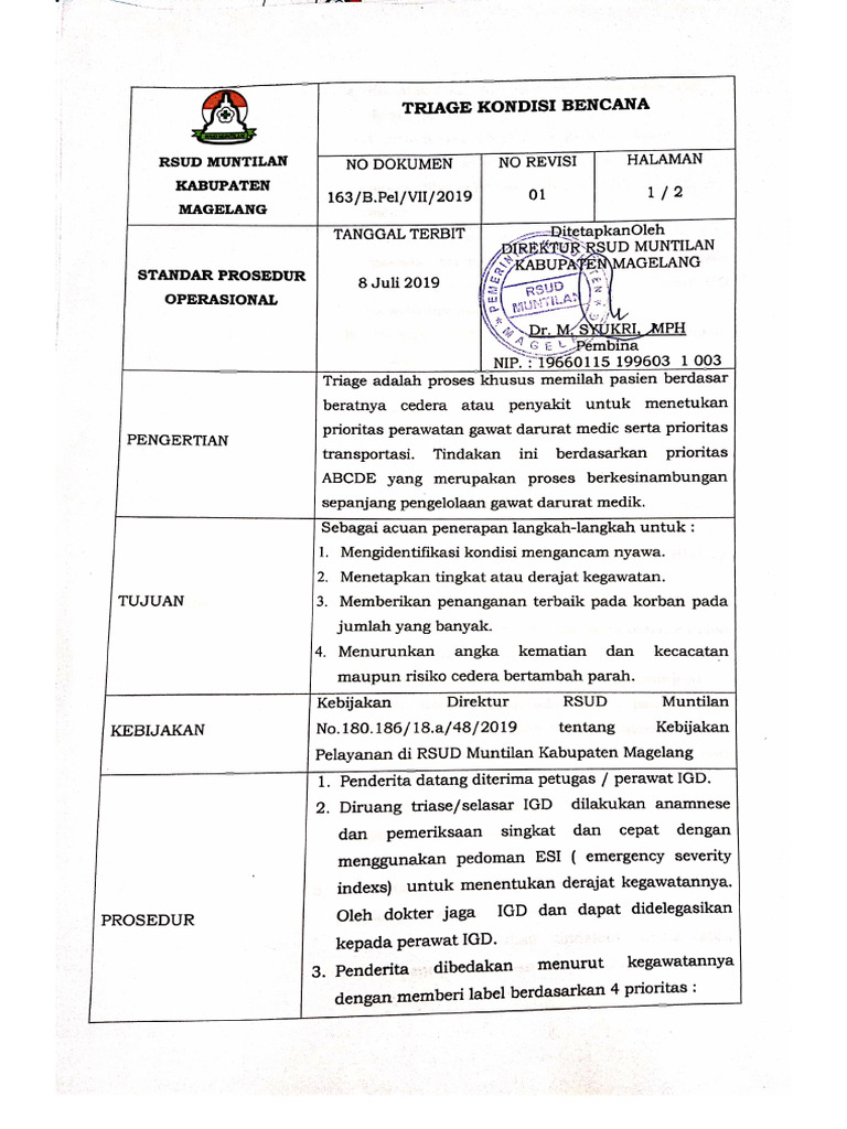 1 - Spo Triase Bencana | PDF