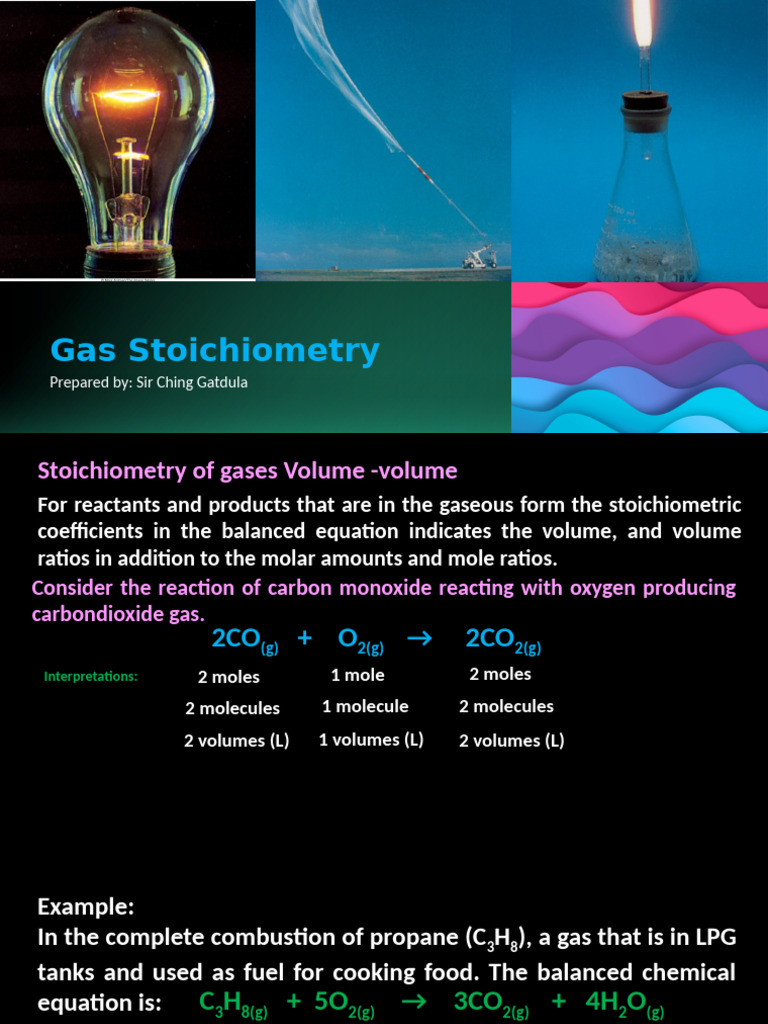 Gas-Stoichiometry | PDF | Stoichiometry | Combustion