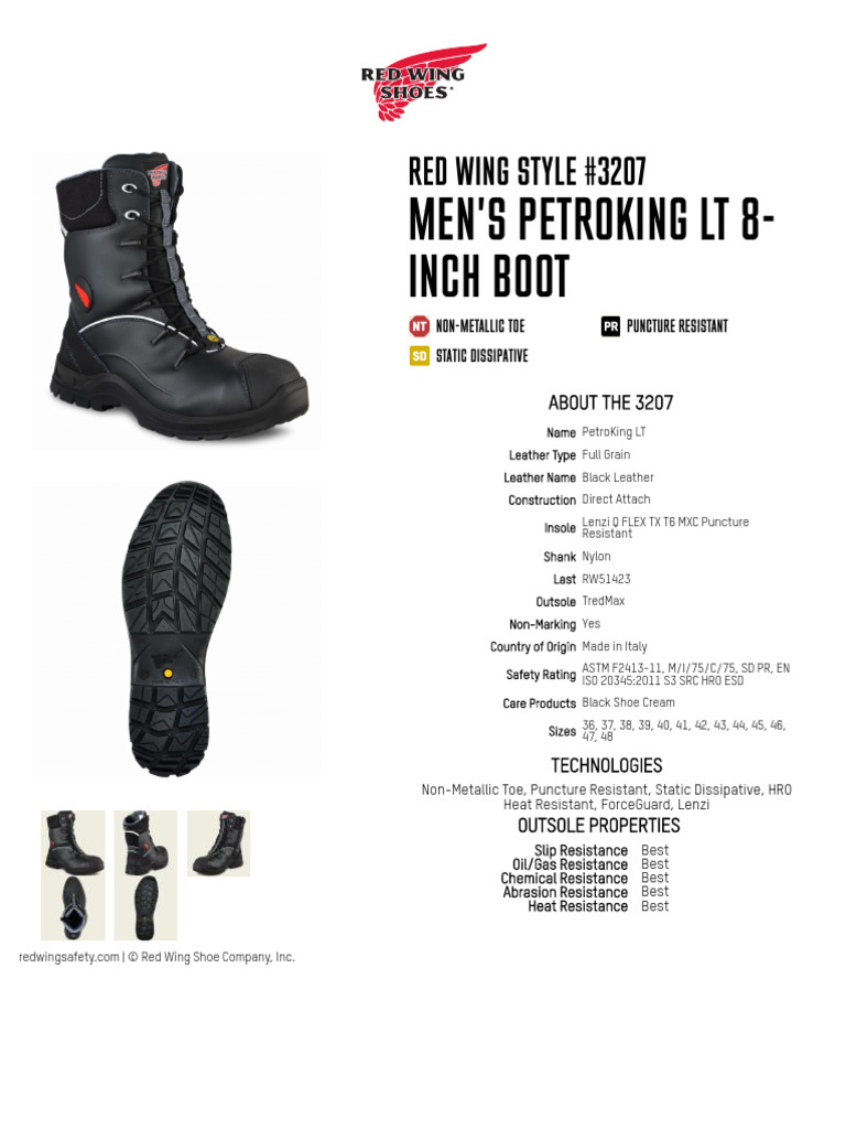 Men'S Petroking LT 8-Inch Boot: Red Wing Style #3207 | PDF | Shoe | Walking
