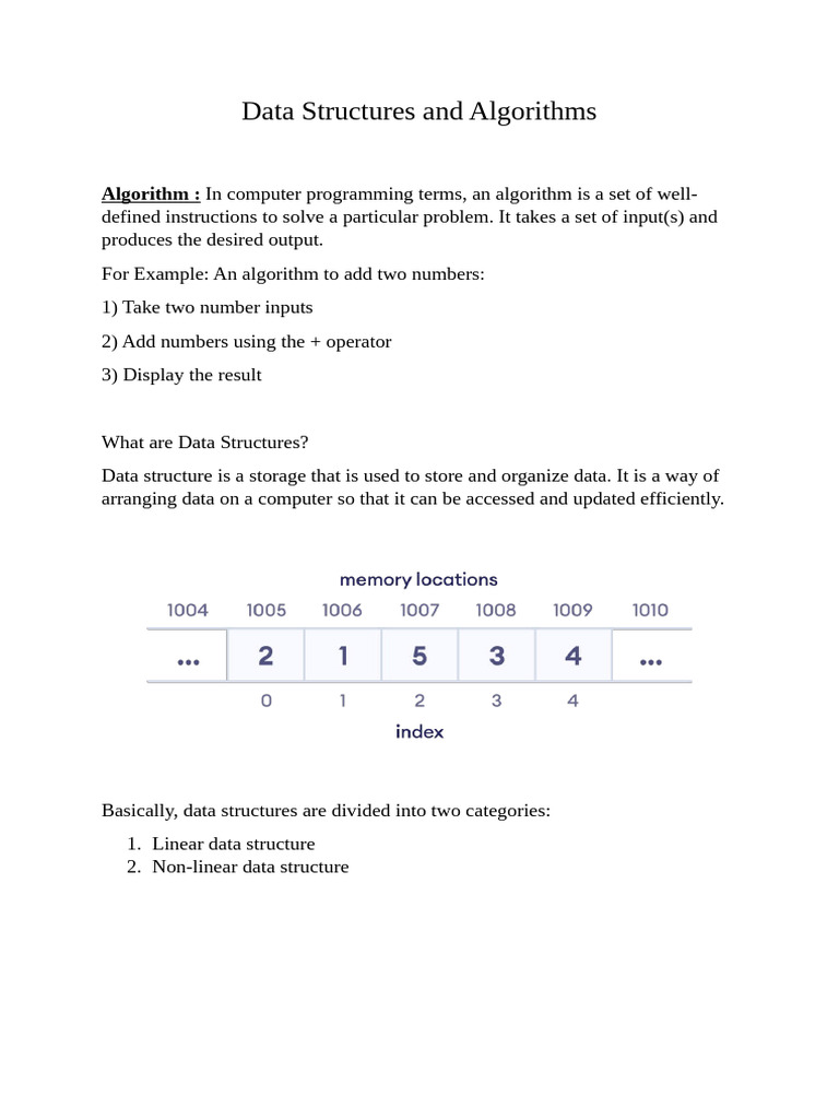 Data Structures and Algorithms | PDF