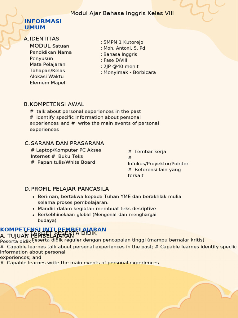 Modul Ajar BIG 8 - Celebrating Independence Day | PDF | Kajian Bahasa Asing