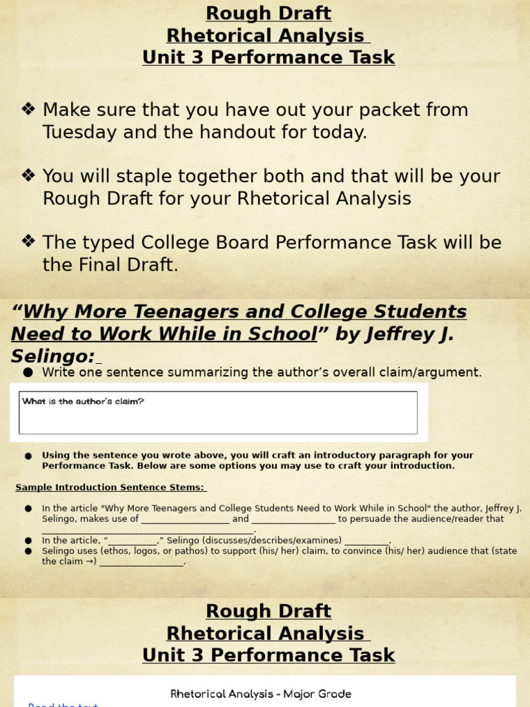 Rhetorical Analysis Draft Guide | PDF | Career & Growth