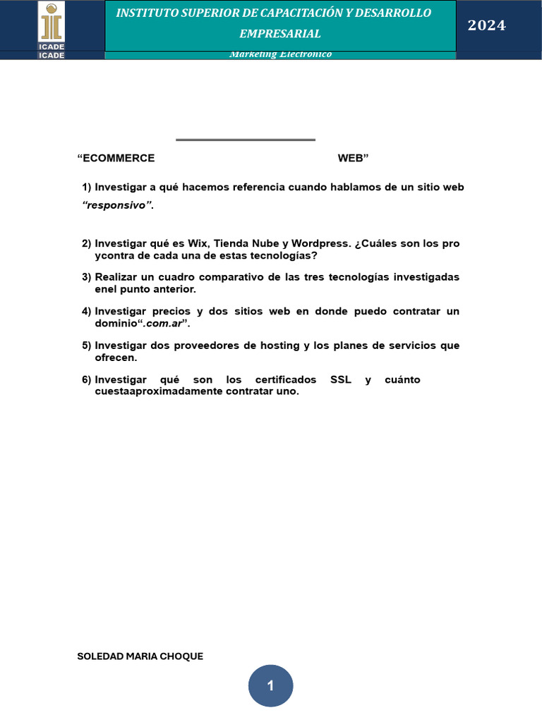 Tp5 Mkte 2024 Soledad Choque | PDF | Diseño web | Word Press