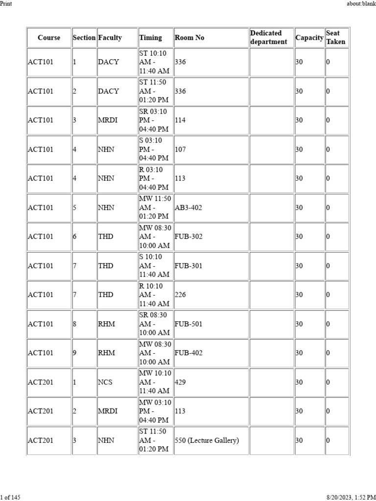 Courses Fall 2023 | PDF