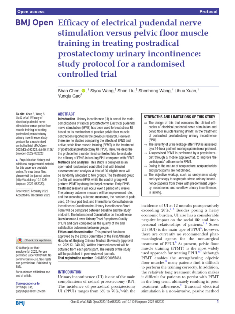 Electrical Pudendal Nerve | PDF | Urinary Incontinence | Acupuncture