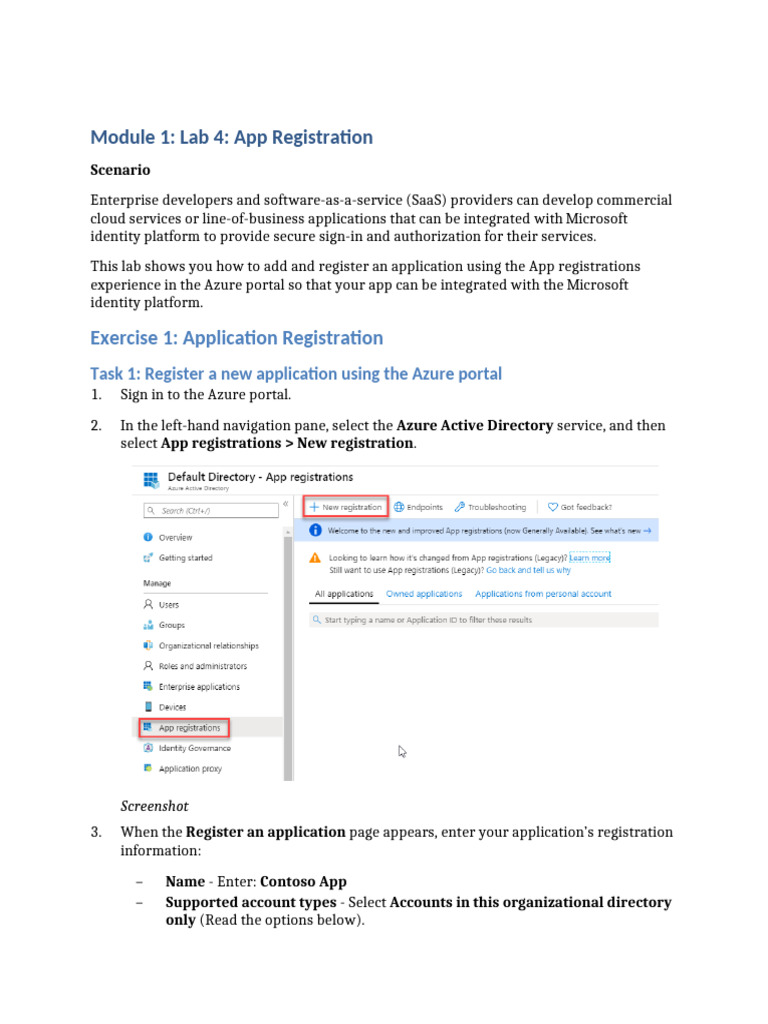Azure App Registration Guide | PDF | Microsoft Azure | Application Software