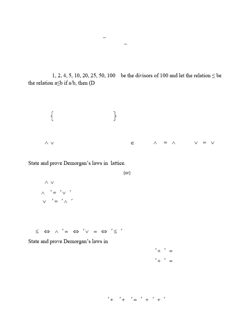 Lattices and Boolean Algebra Concepts | PDF