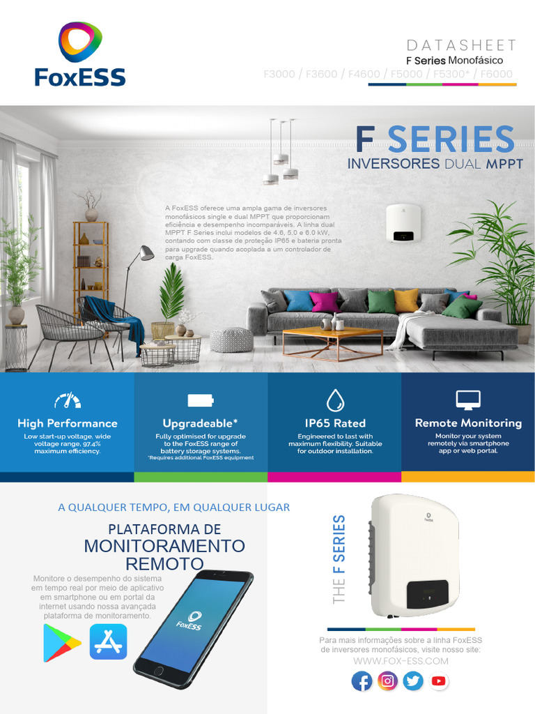 Datasheet - Inversor Foxess - F3000 A F6000 | PDF | Informática | Engenharia Elétrica