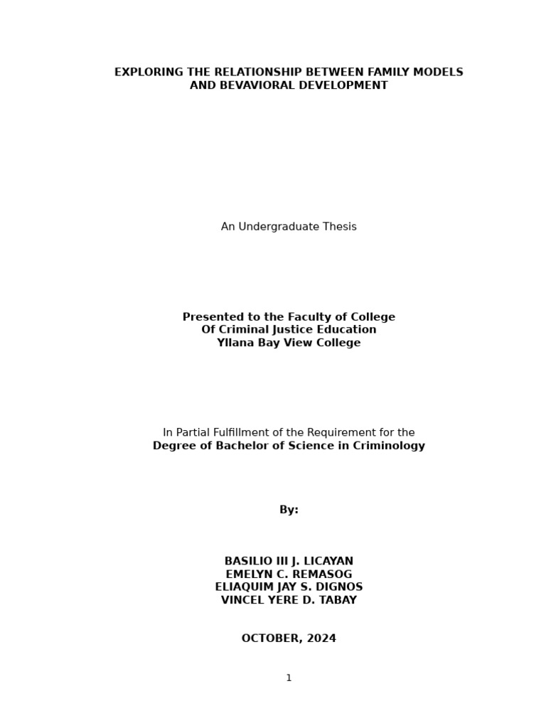 LICAYAN GROUP THESIS Chapter 1 3 New | PDF | Parenting | Family