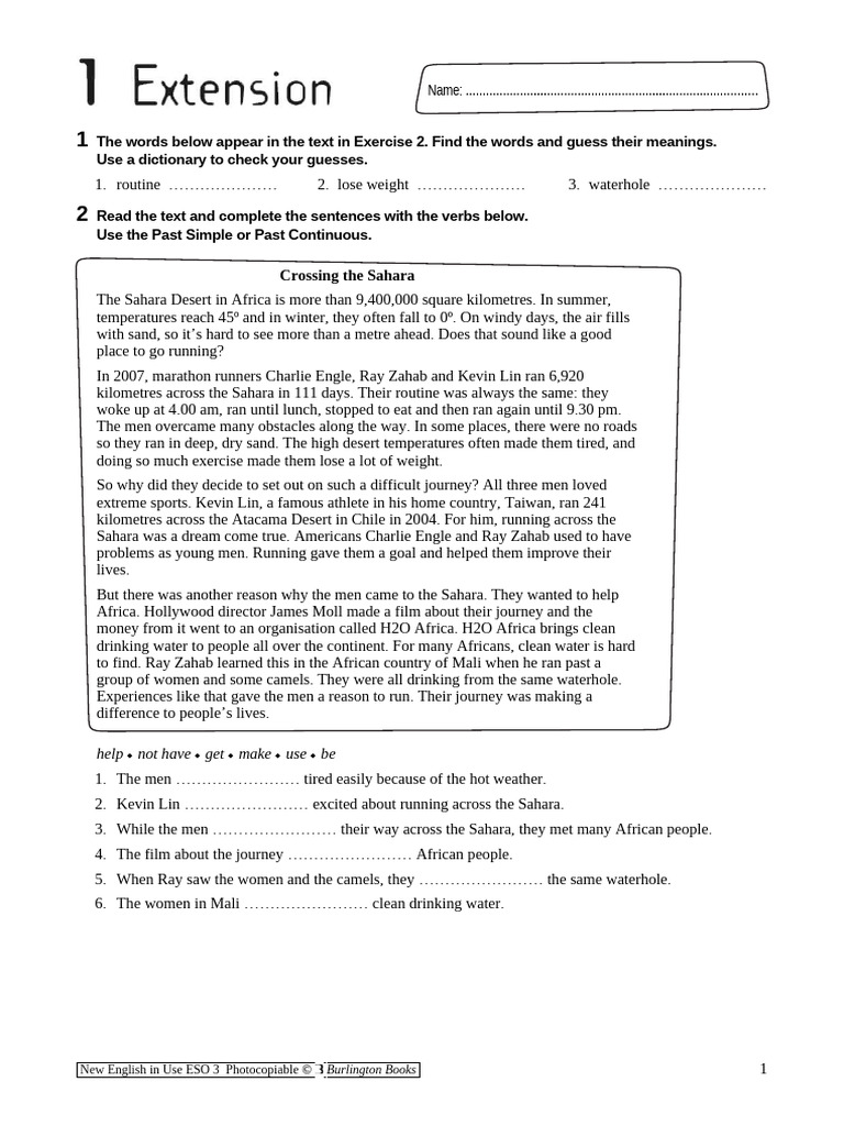 NewEngInUse3 EXT 1 | PDF | Desert