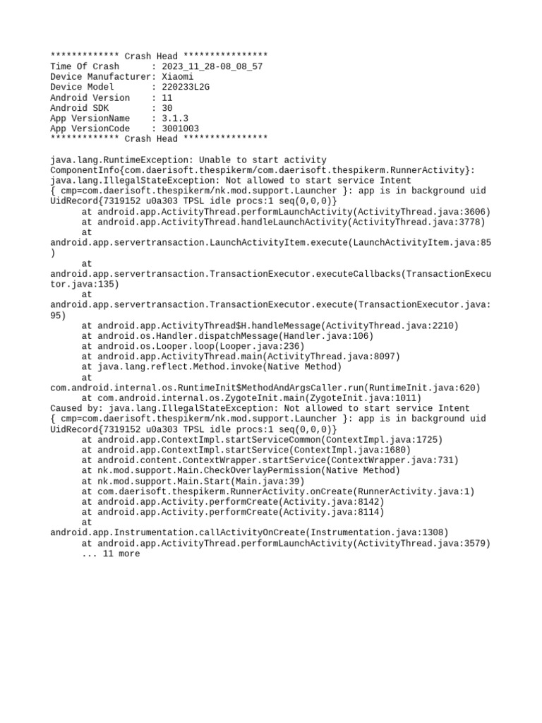 Mod Menu Crash 2023 11 28 08 08 57 Pdf Java Programming Language Android Operating System