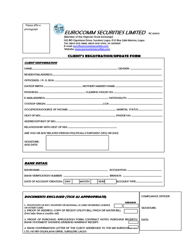 Investor Registration Form | PDF | Investing | Risk