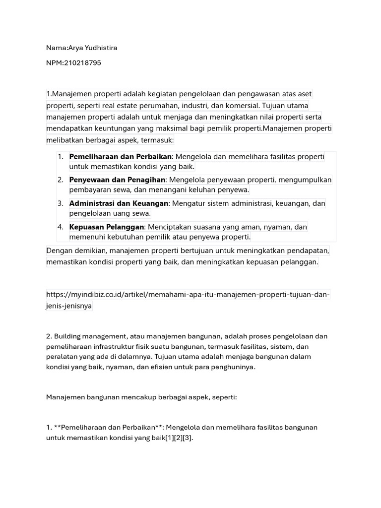 Manajemen Properti - Terminologi | PDF | Seni