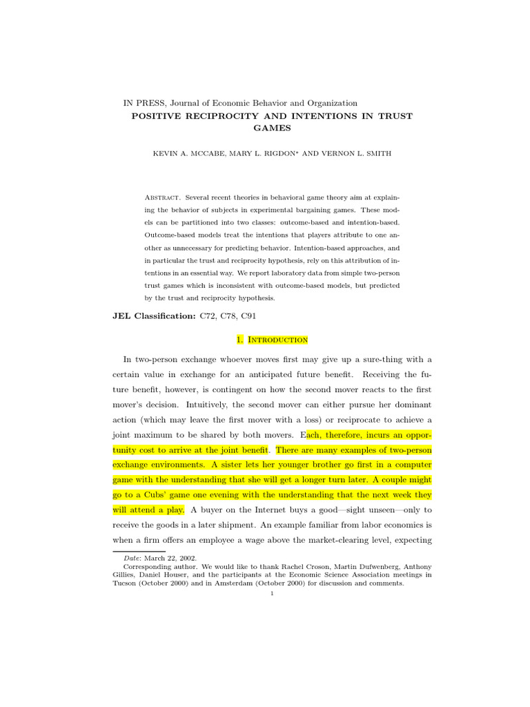 Mccabe Rigdon Smith (2002) | PDF | Intention | Hypothesis