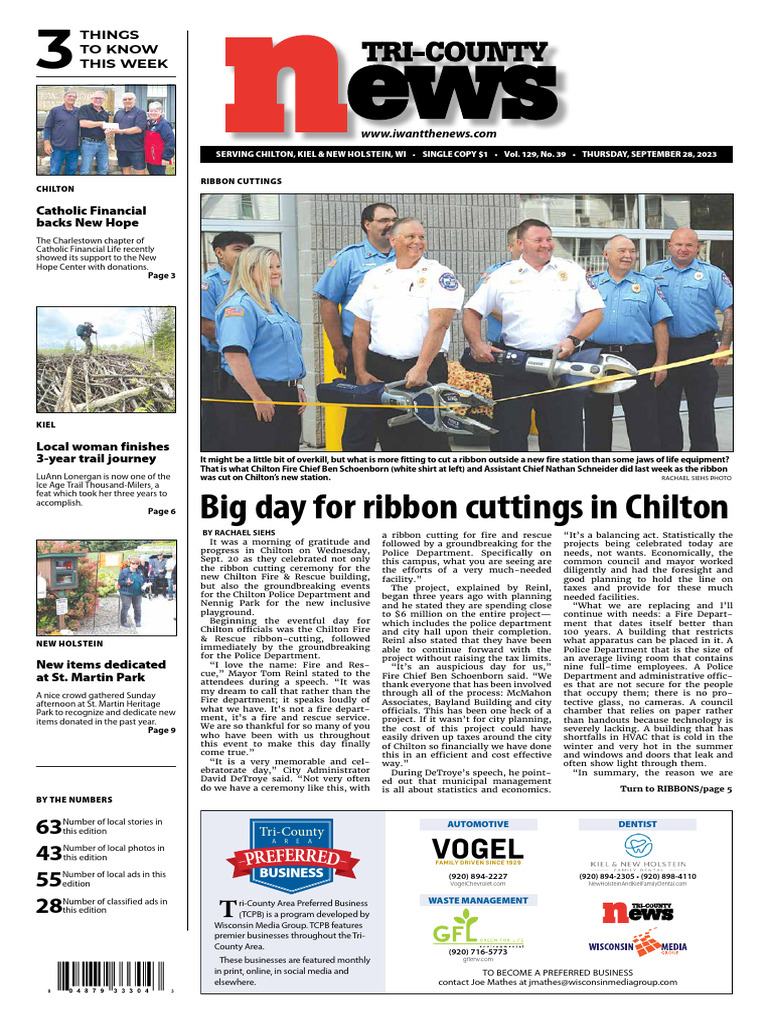 1 General Excellence-Tri-County News Sept. 28 2023 | PDF | Medicare ...