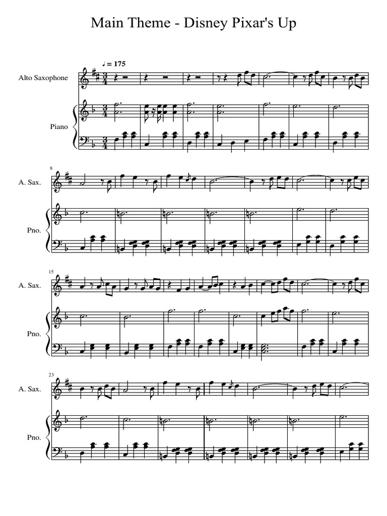 Disney Pixar's Up Main Theme Sheet Music | PDF | Business