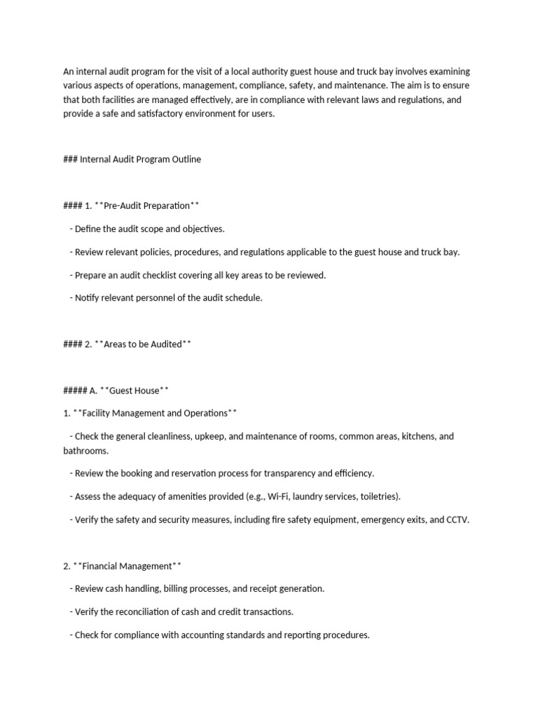 Truck Bay Audit Programme | PDF | Audit | Regulatory Compliance