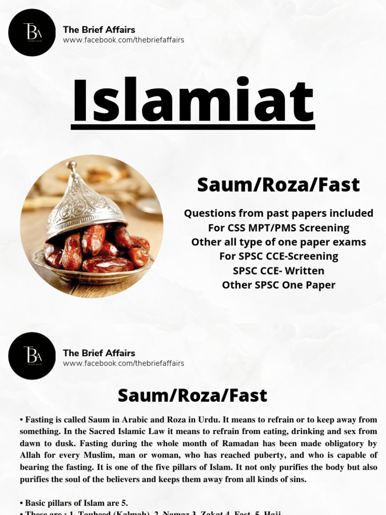 Saum-Roza-Fast - TBA | PDF | Ramadan | Islamic Jurisprudence
