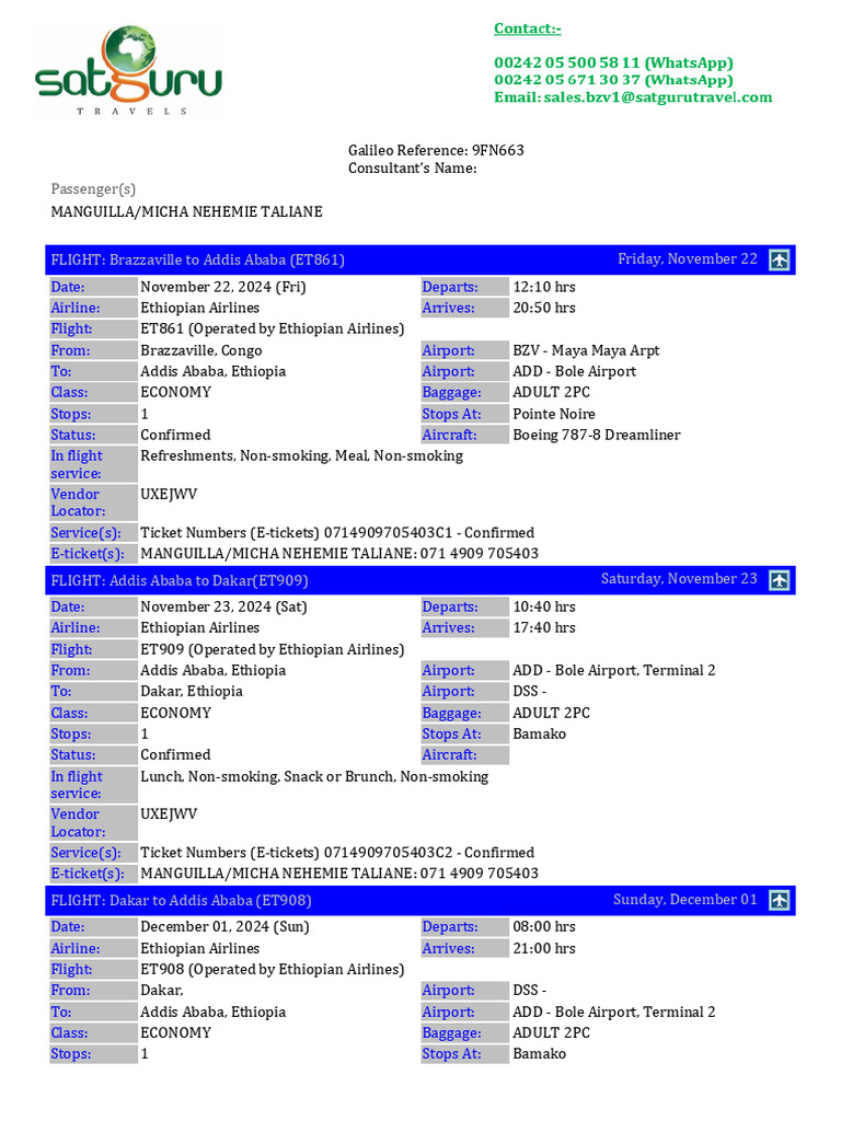 Micha Nehemie Taliane | PDF | Transport | Airlines