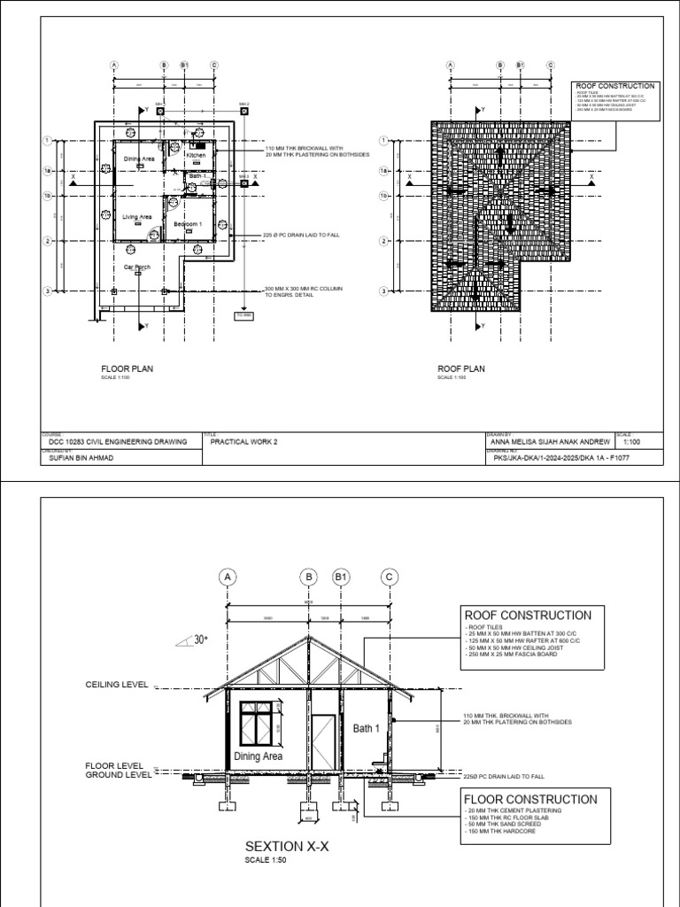 Civil Engineering Floor Plan Drawing | PDF | Structural Engineering ...