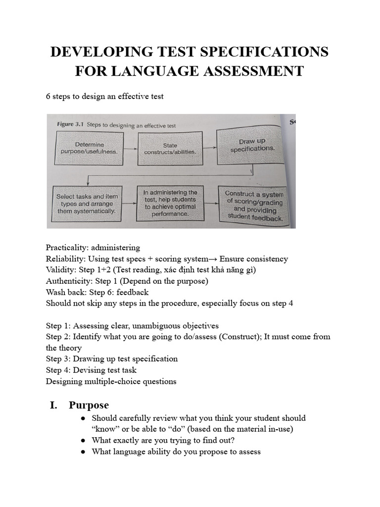 3 - Developing Test Specifications For Language Assessment | PDF ...