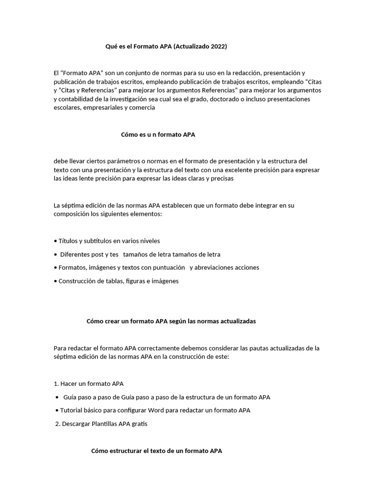 Qué Es El Formato APA | PDF | Estilo apa | Información